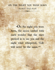 nancy tillman quote - on the night you were born classroom wall print