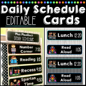 editable daily schedule cards jana's bananas