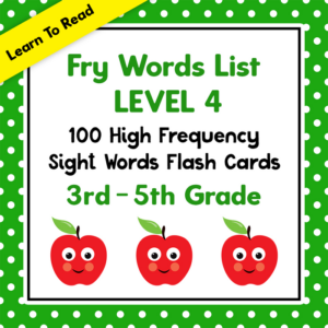 fry words list level 4 100 high frequency sight words flash cards 3rd - 5th grade