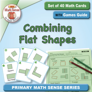 combining flat shapes: set of 40 math cards with games guide kg26