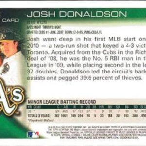 2010 Topps Update #US-172 Josh Donaldson Oakland Athletics MLB Baseball Card (RC - Rookie Card) NM-MT