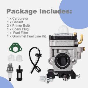 Carburetor Kit Fits for 43cc 47cc 49cc 50cc Scooter Dirt Mini Pocket Bike Motorcycle 2-Stroke Engine 15mm Replace Carb