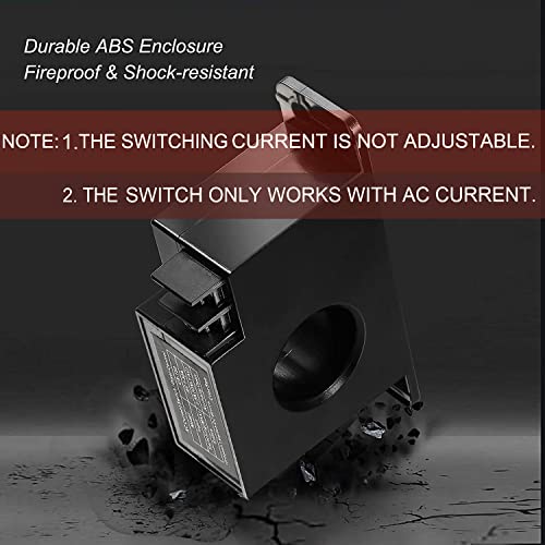 CrocSee Miniature Current Switch, CS-TS0, Normally Open Amp Sensor Monitoring Relay, AC 1-50A Detectable