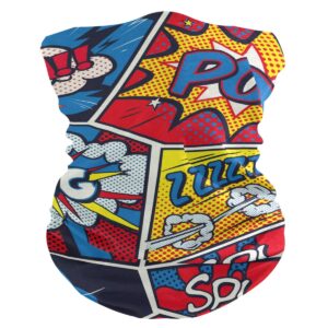 headwear bandana retro pop art comic face scarf cover mask headband neck gaiter dust sun protection balaclava