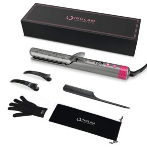 IG INGLAM 360° Airflow Styler Hair Straightener with Cooling Fan, 2 in 1 Professional Straight and Curl Hair Tools