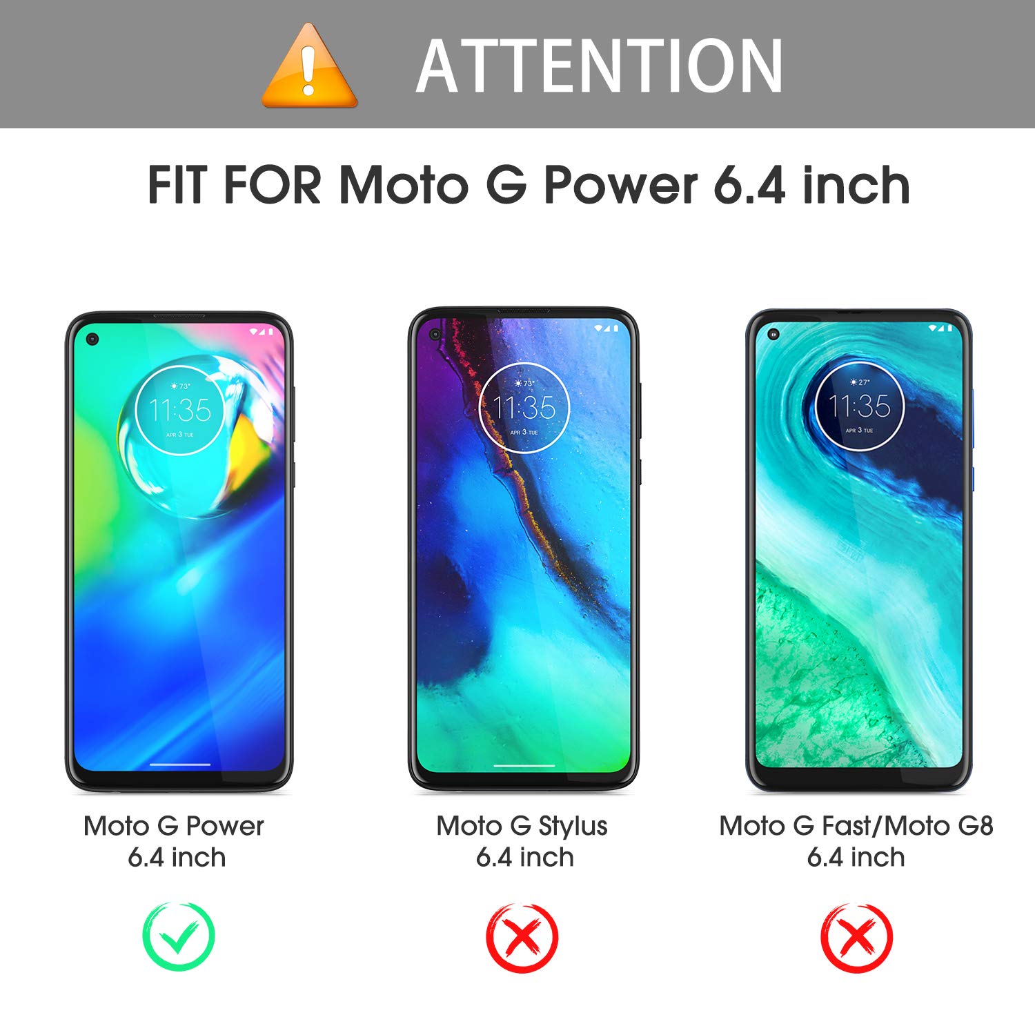 OMOTON [3 Pack Screen Protector for Moto G Power 2020 - Tempered glass/Alignment Frame/Anti Scratch Screen Protector for Motorola Moto G Power 6.4 inch (Not for 2021 Version)