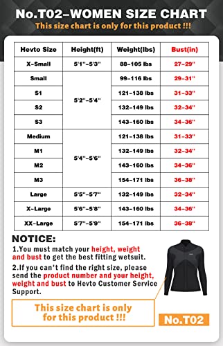 Hevto Wetsuits Tops X Women 3mm Neoprene Jacket Long Sleeve Surfing Swimming Front Zip Keep Warm (X-Women Gray, S2)