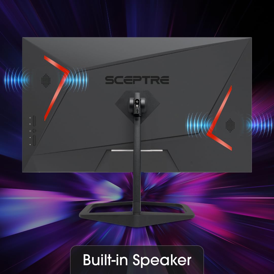 Sceptre New 25-inch 1ms Gaming LED Monitor HDMI DP (DisplayPort) up to 240Hz Build-in Speakers, Machine Black 2023 (E255B Series)