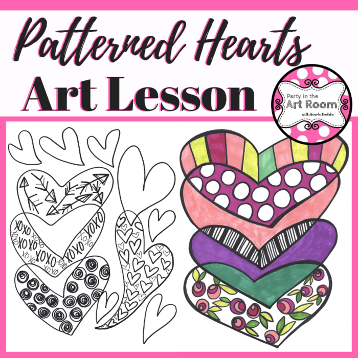 Patterned Hearts Art Lesson