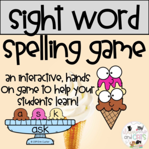 ice cream party sight word spelling game