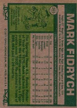 1977 Topps #265 Mark Fidrych RC - NM