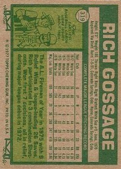 1977 Topps #319 Goose Gossage - NM