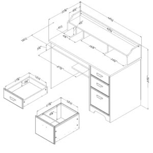 South Shore Furniture Versa Computer Desk with Hutch, Nordik Oak