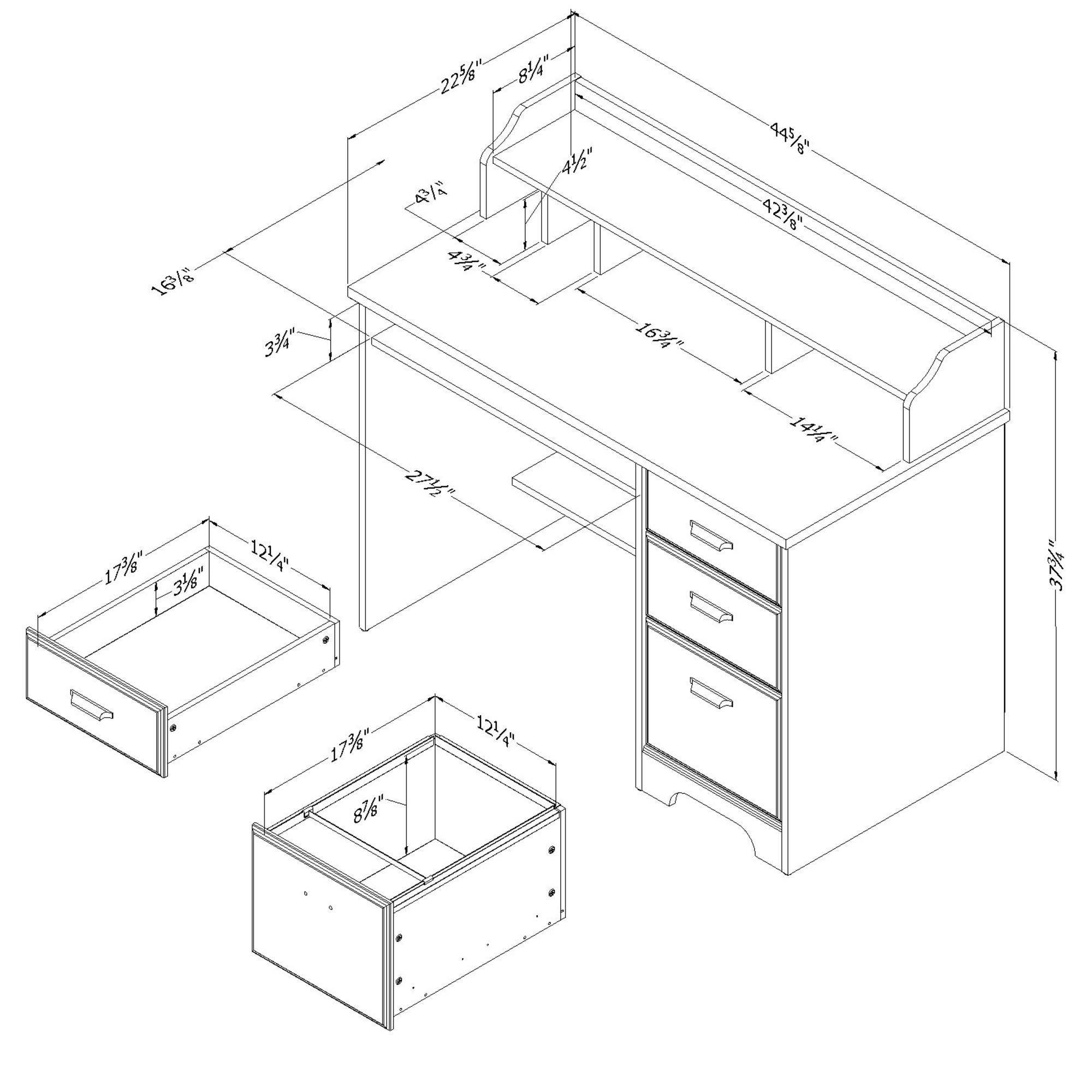 South Shore Furniture Versa Computer Desk with Hutch, Nordik Oak