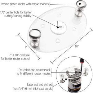 Dave's - Palm Router Acrylic Router Base Plate Compatible with Bosch 1617 2HP Router MADE IN AMERICA