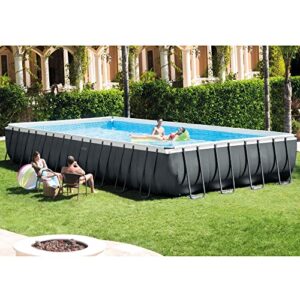 INTEX 32' x 16' x 52" Ultra XTR Frame Above-Ground Rectangular Outdoor Swimming Pool Set with Krystal Clear Saltwater System, Ladder, and Cover