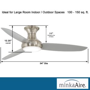 MINKA-AIRE F467L-BNW Concept III 54" Hugger with LED Lights, Brushed Nickel