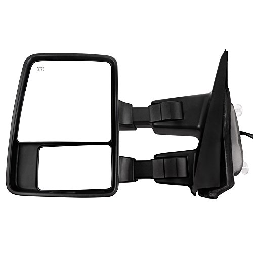 SCITOO Towing Mirrors Tow Mirrors Black Truck Mirrors fit for 2015-2017 For Ford For F150 Pickup with Pair LH RH Power Adjusted Heated Turn Signal Puddle Auxiliary Light 22pin