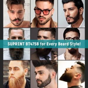 SUPRENT Adjustable Beard Trimmer for Men with Precision Dial, Professional Cordless USB-C Hair Trimmer with 38 Adjustable Lengths