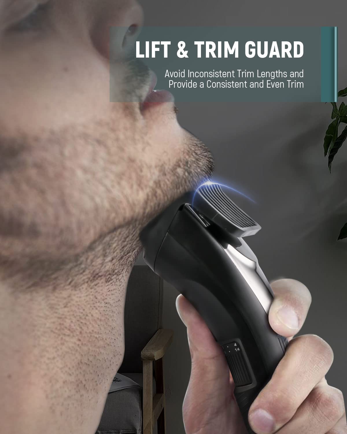 SUPRENT Adjustable Beard Trimmer for Men with Precision Dial, Professional Cordless USB-C Hair Trimmer with 38 Adjustable Lengths