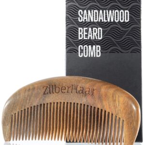 ZilberHaar Beard Comb – 100% Sandalwood – Essential Beard Care Accessory for Men – Hand Made