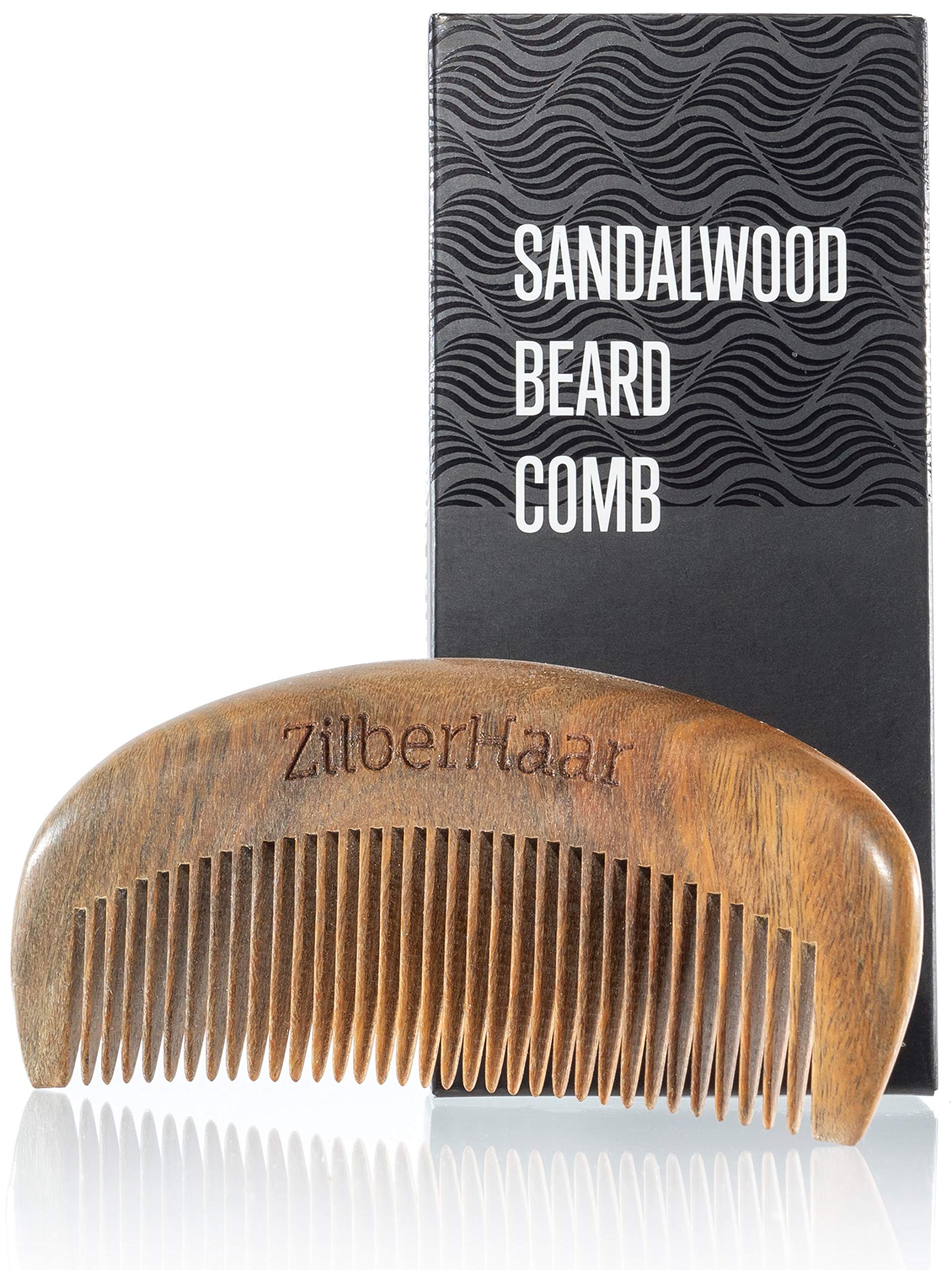 ZilberHaar Beard Comb – 100% Sandalwood – Essential Beard Care Accessory for Men – Hand Made