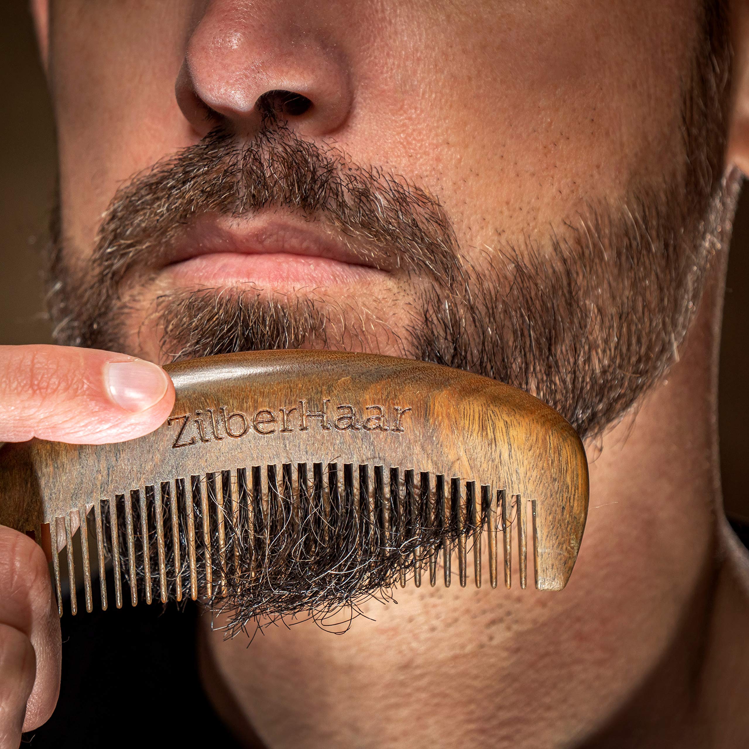 ZilberHaar Beard Comb – 100% Sandalwood – Essential Beard Care Accessory for Men – Hand Made