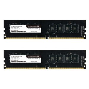 teamgroup elite ddr4 64gb kit (2 x 32gb) 3200mhz (pc4-25600) cl22 unbuffered non-ecc 1.2v udimm 288 pin pc computer desktop memory module ram upgrade - ted464g3200c22dc01