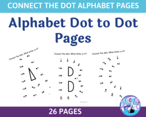 alphabet dot to dot printables- alphabet letter practice- preschool printables