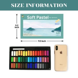 HA SHI Soft Chalk Pastels, 48 colors with additional 2pcs, Non Toxic Art Supplies, Drawing Media for Artist Stick Pastel for Professional, Kids, Beauty Nail Art, Pan Chalk Pastels