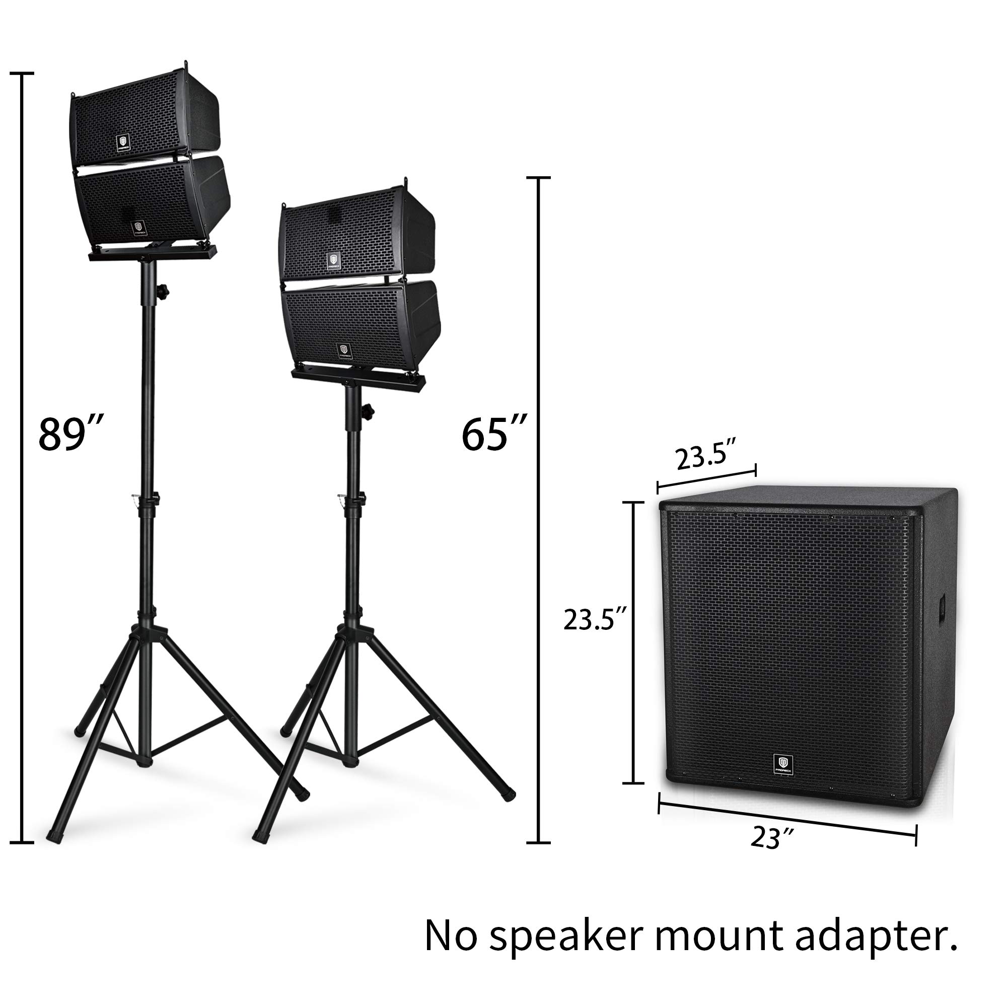 PRORECK Club 4000 18-inch 4000W P.M.P.O Stereo DJ/Powered PA Speaker System Combo Set Line Array Speaker and 18 inch Active Subwoofer with Bluetooth/USB/SD Card/Remote Control