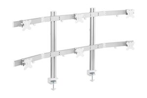 techorbits hex monitor stand - six screens heavy duty aluminum monitor arms - 6 monitor premium mount