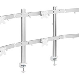 TechOrbits Hex Monitor Stand - Six Screens Heavy Duty Aluminum Monitor Arms - 6 Monitor Premium Mount