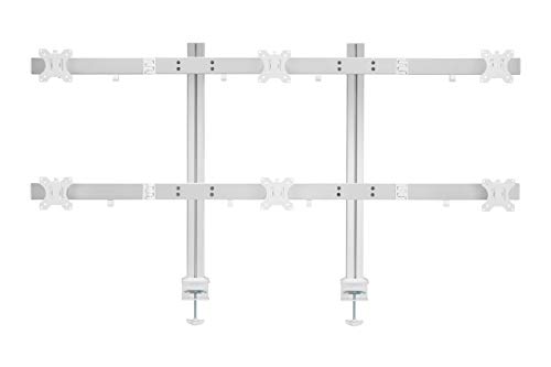 TechOrbits Hex Monitor Stand - Six Screens Heavy Duty Aluminum Monitor Arms - 6 Monitor Premium Mount