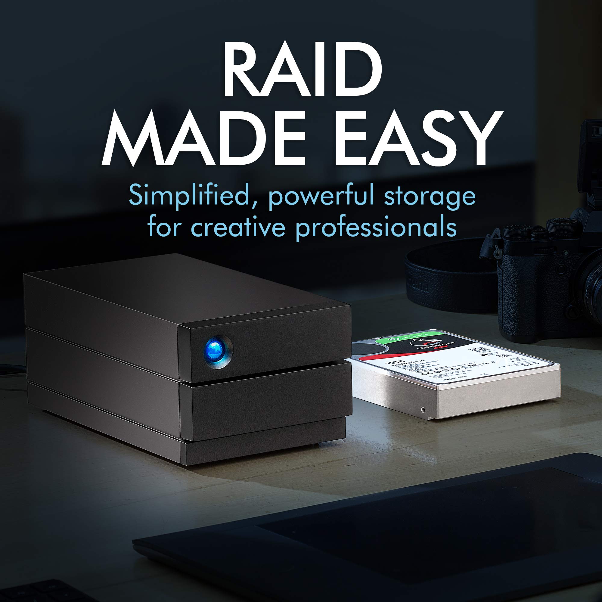 LaCie 2big RAID 28TB External Hard Drive Desktop HDD – USB-C, 7200 RPM Enterprise Class Drives, for Mac and PC Desktop, Rescue Services (STHJ28000800)