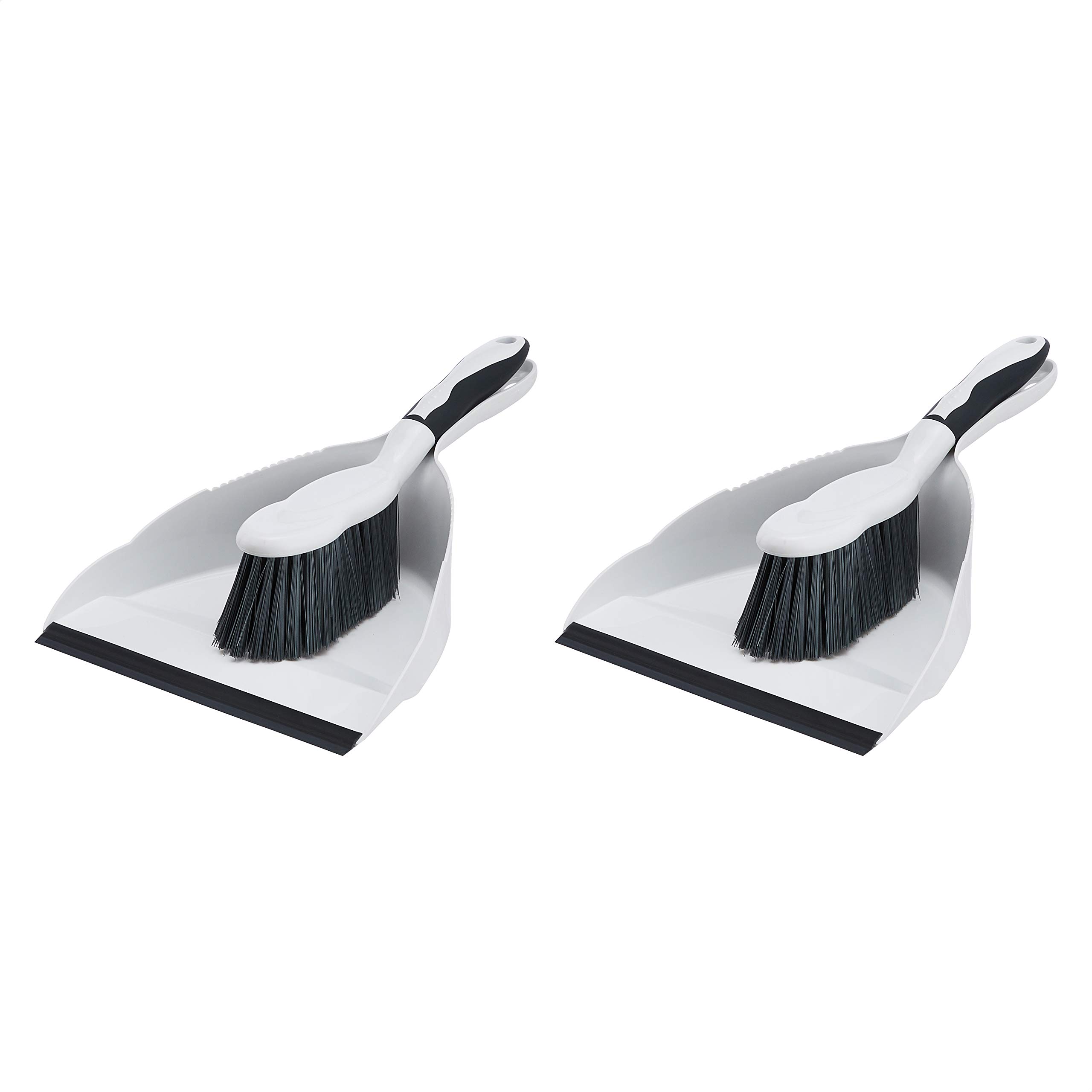 AmazonCommercial - LF2100-2P 9-inch Dustpan & Brush Set, 4 Count, Pack of 2, Gray