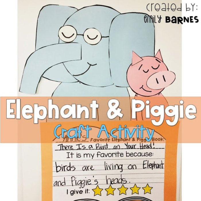 Elephant and Piggie Craft Activity