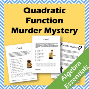 quadratic functions murder mystery