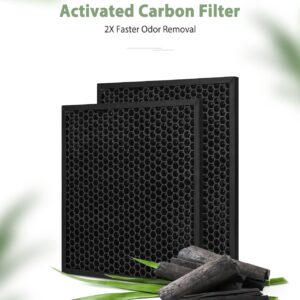 Future Way 2 Set HSP001 Filter Replacement Compatible with HSP001 Smart True HEPA Air Purifier, H13 True HEPA and Activated Carbon Filter