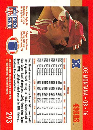 Football NFL 1990 Pro Set #293 Joe Montana #293 NM 49ers