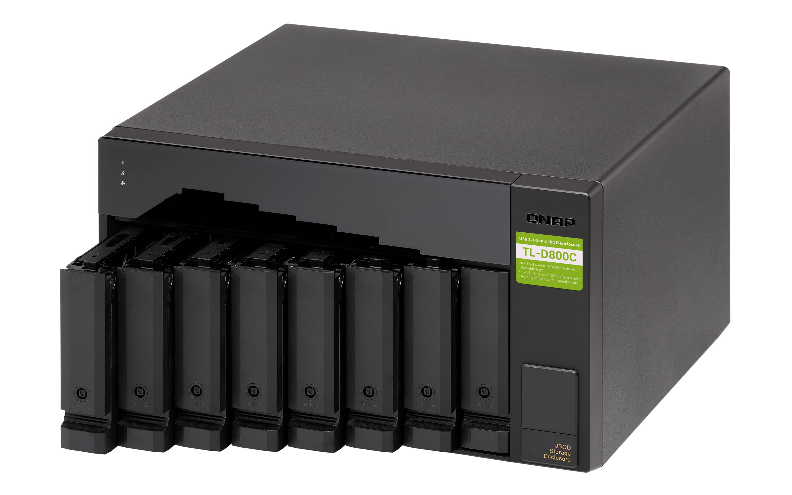 QNAP TL-D800C 8 Bay Desktop JBOD Storage Enclosure with USB 3.2 Gen 2 Type-C Connectivity