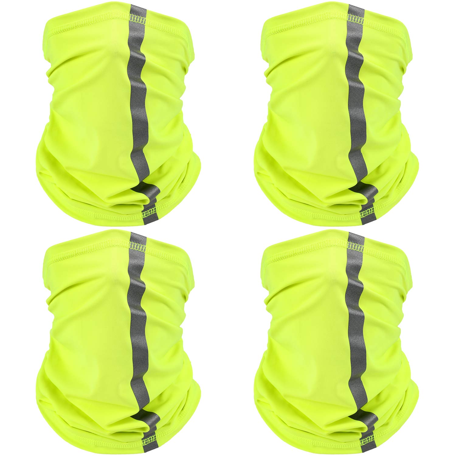 SATINIOR 4 Pieces Reflective Neck Gaiter Visibility Neon Safety Bandana Wind Dust UV Protection Scarf Bandanas