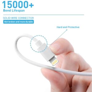 Quntis USB Cable for iPhone 13 [MFi Certified], 3Pack 3/6/10 FT iPhone Charger Cord USB A to Lightning Cable, Phone Charging Cord for iPhone 14 Pro Max 13 Mini 12 11 X 8 7 6 Plus iPad Airpods - White