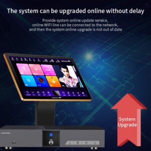 音王 inandon-KV-V5 Plus Karaoke Player, with Wireless Mic, 21.5 inch Touch Screen 8TB HDD, Home Entertainment Online Movie Intelligent Song-selection Free Cloud Download, KV-V5 Pro KTV Machine