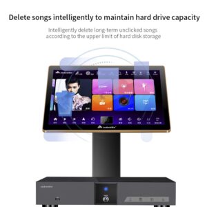 音王 inandon-KV-V5 Plus Karaoke Player, with Wireless Mic, 21.5 inch Touch Screen 8TB HDD, Home Entertainment Online Movie Intelligent Song-selection Free Cloud Download, KV-V5 Pro KTV Machine