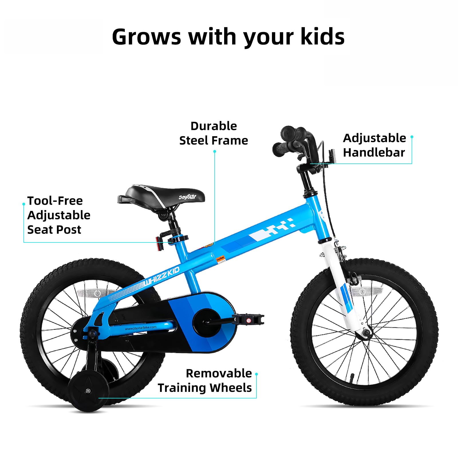 JOYSTAR Boys Bike 18 Inch Kids Bike with Training Wheels for Ages 6 7 8 9 Years Old Boys and Girls, Children Bicycle with Handbrake for Early Rider, Blue