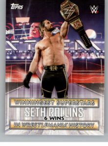 2020 topps wwe road to wrestlemania winningest superstars in history #ws-3 seth rollins wrestling trading card