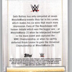 2020 Topps WWE Road to WrestleMania Winningest Superstars in History #WS-3 Seth Rollins Wrestling Trading Card