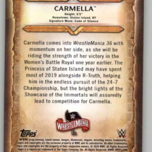 2020 Topps WWE Road to WrestleMania Roster #WM-17 Carmella Wrestling Trading Card