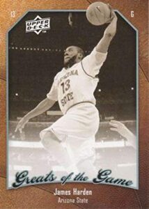 2009-10 upper deck greats of the game basketball #36 james harden rc rookie card arizona state sun devils official ncaa trading card from the ud company